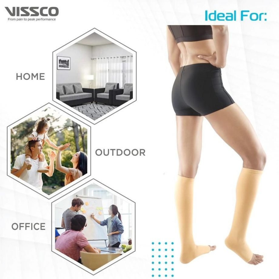 Vissco Compression Stocking Below Knee – Beige